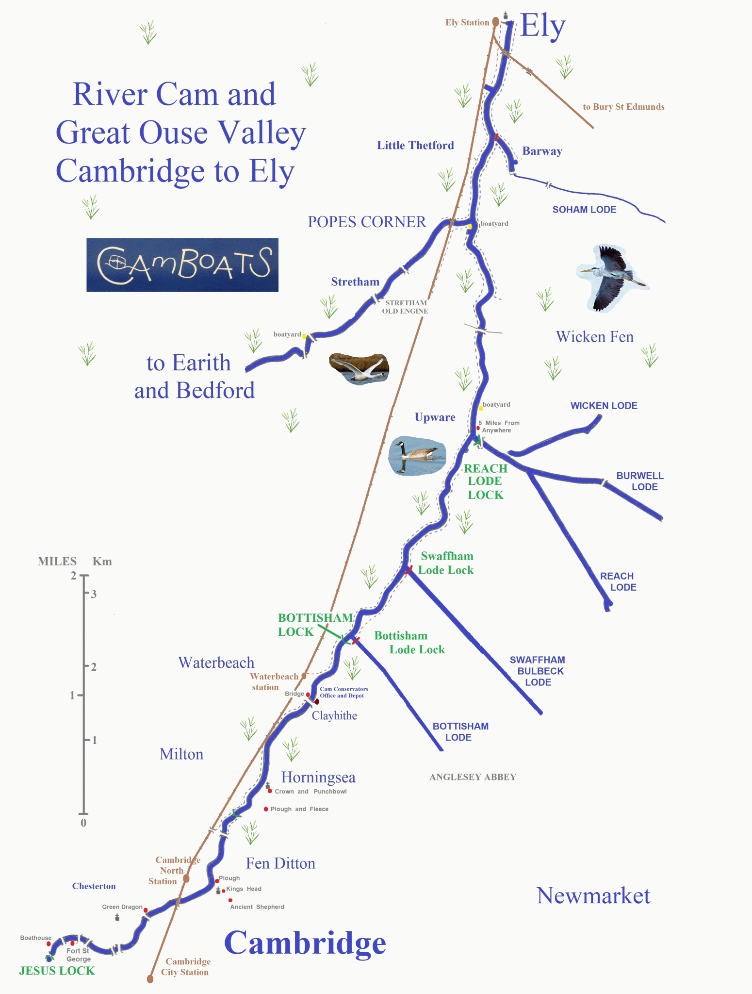Routes and Maps – Camboats – Cambridge Day Boat Hire